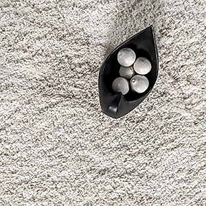 nuLOOM Marleen Contemporary Shag Area Rug, 6' Round, White