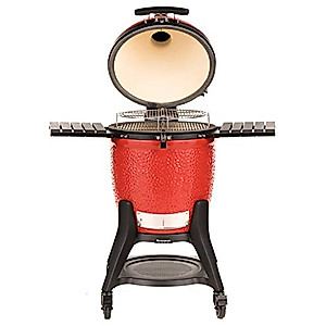 Kamado Joe KJ15040921 Classic Joe III 18-inch Charcoal Grill with Cart and Side Shelves, Blaze Red