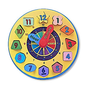 Melissa & Doug Wooden Shape Sorting Clock Educational Toy