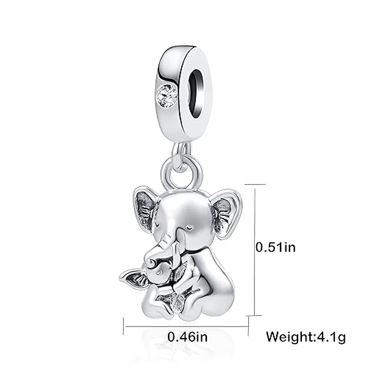 NanMuc Lucky Elephant Charm for Pandora Bracelet Good Luck Animal Bead for Family Mother and Daughter Son Grandma