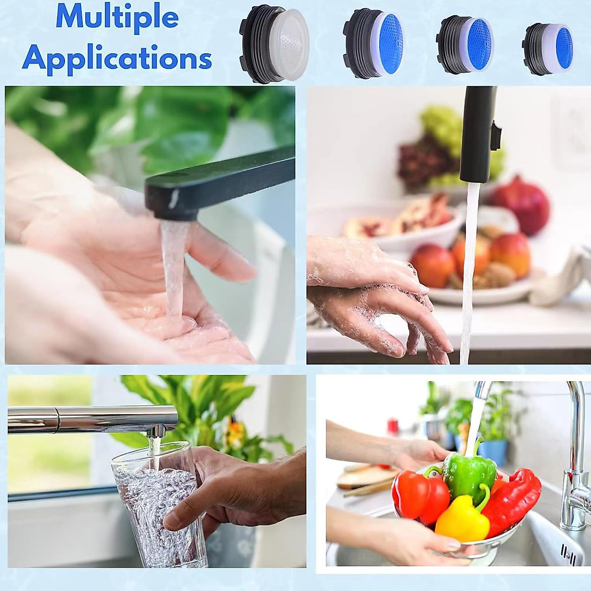 Faucet Aerator Removal Tool 16 in 1with Faucet Cache Aerators,Faucet Aerator Replacement for Sink,Aerator Key Removal Wrench, Water Saving Flow Restrictor Set for Bathroom or Kitchen