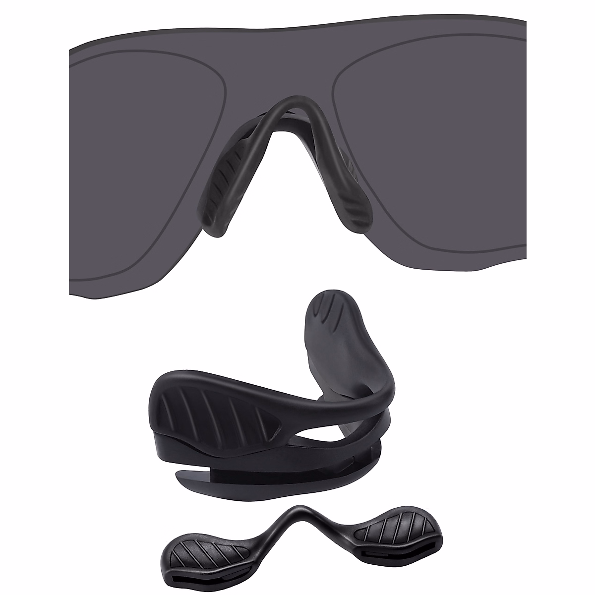 BLAZERBUCK Replacement Nose Piece Pads for Oakley EVZero Path/EVZero Pitch/EVZero Range/EVZero Blades Sunglasses - Black