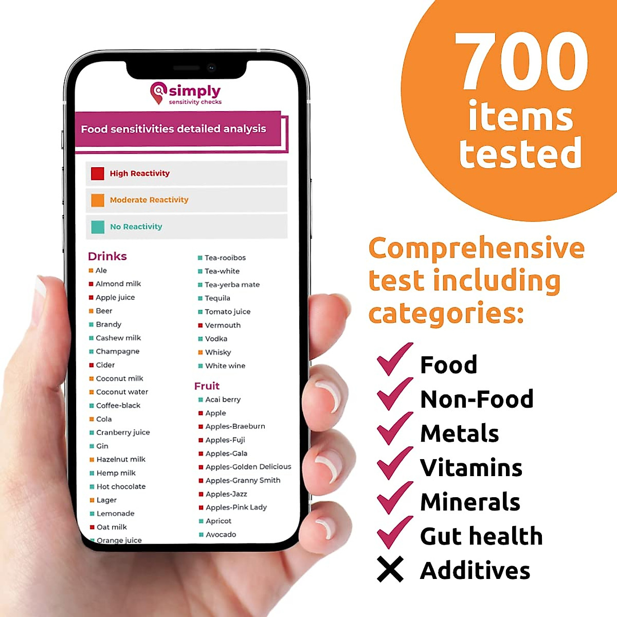 Advanced Health & Food Sensitivity Test by SSC (700+ Items Tested), Environmental & Food Intolerance Testing Kit for Adults, Accurate Hair Analysis at Home Test Kit
