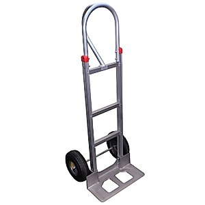 US Cargo Control Aluminum Hand Truck w/Wide 18" Nose Plate & Pneumatic Wheels
