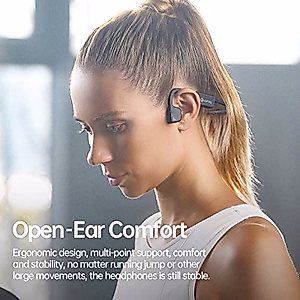 Sanag Open-Ear Bluetooth Air Conduction Sport Earphones, Built-in Mic, Waterproof Wireless Stereo Headphone for Running Workouts Commercial Travel