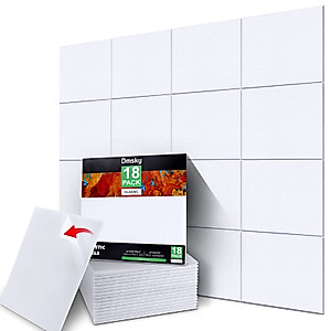 18 Pack White Acoustic Panels 12"X12"X 0.4"Soundproof Wall Panels Wall Decoration Sound Absorbing Panel High-Density Sound Deadening Panels Acoustic Treatment Panel For Home Studio
