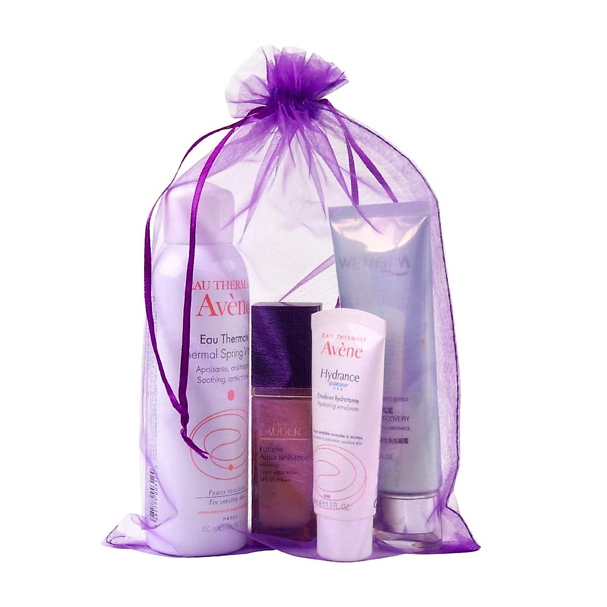 Zwish 50 Pack 8x12 Inch Organza Gift bag, 10 Mixed Color Large Mesh Drawstring Gift bag Pouch for Wedding Party Candy Toy Makeup Orchard