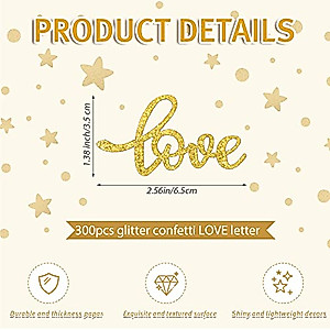 Wedding Table Decor Love Confetti Engagement Party Decorations Bridal Shower Confetti for Table Gold Love Confetti for Wedding Valentine's Day Party Anniversary Bachelorette(100 Pieces)