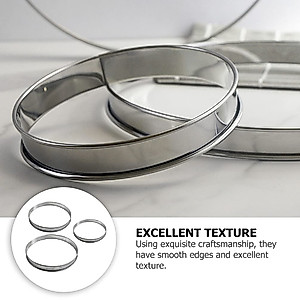 Hemoton 3pcs Stainless Steel Cake Rings Mousse Cake Molds Round Cake Decor Baking Mold Ring Bakeware Set Tool