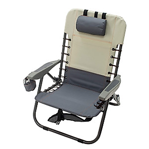 Arrow Storage Products 4-Position Lace-up Suspension Removable Backpack Bag Camp Chair, 11", Slate/Putty