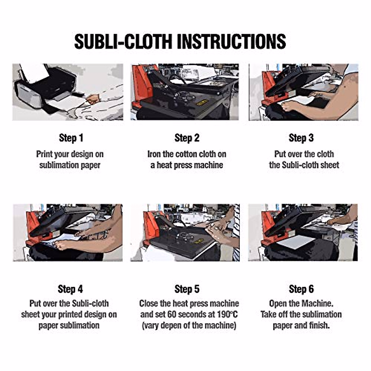 Subli-Cloth Matte Finish Cotton Sublimation Dark & Light Cloth Fabric Sheet Pack 20 Units 21cm x 29cm