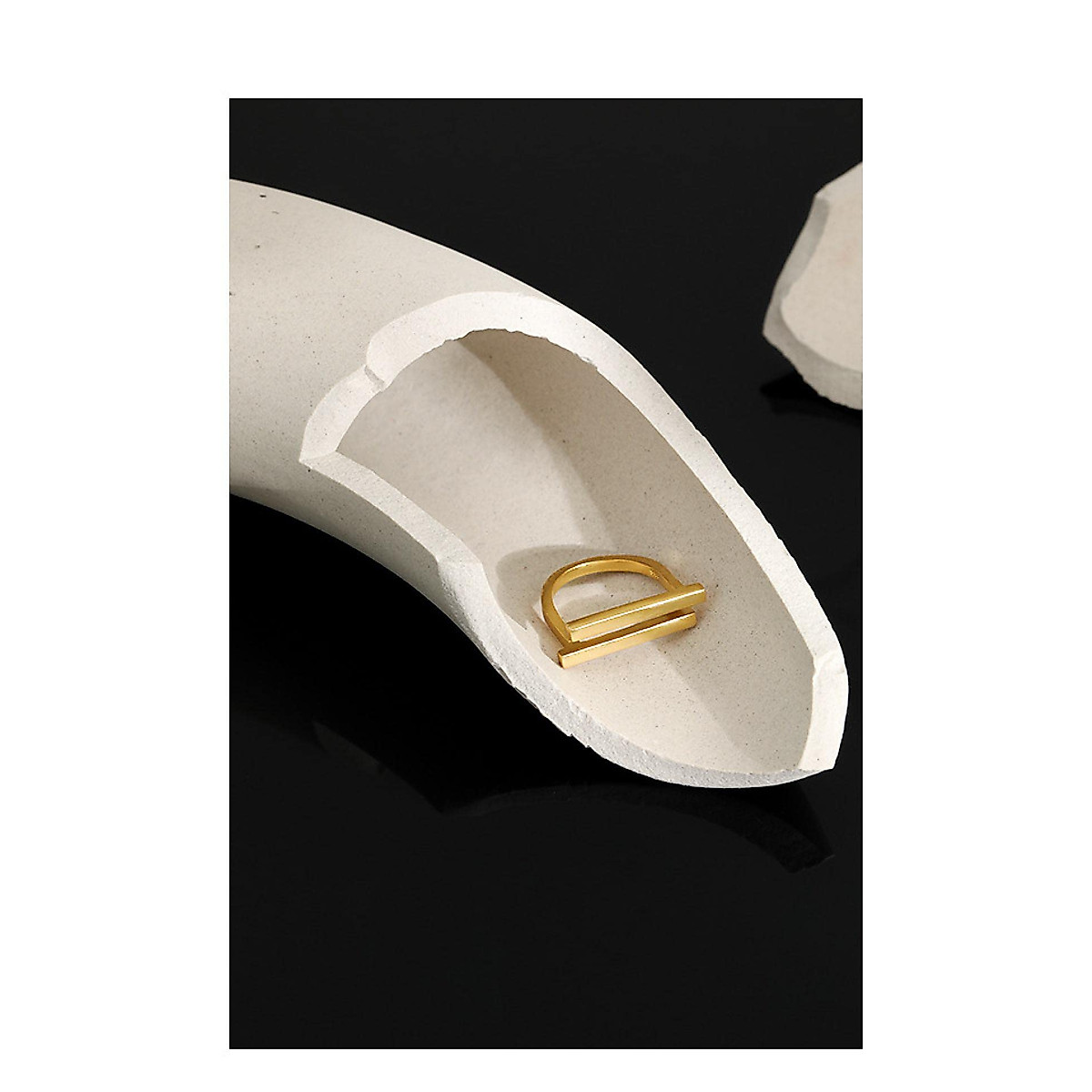 925 Sterling Silver Open Ring, Geometric Double Bar Women'S Jewelry Gold