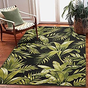 BLACK FOREST DECOR Nosara Leaves Indoor/Outdoor Rug - 5 x 8
