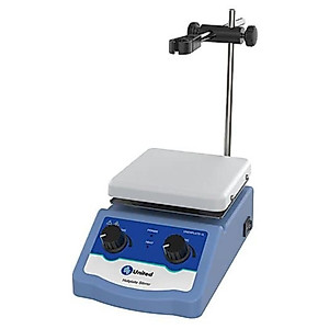 United Scientific™ Eco-Heat™ Hot Plate with Magnetic Stirrer, 5" x 5" Aluminum Top, 0 to 280° C Temperature Range, Includes 1” Teflon-Coated stir bar and a Support Stand, 1L Capacity
