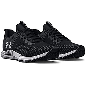 Under Armour Men's Charged Engage 2 Training Shoe, (001) Black/White/Black, 9