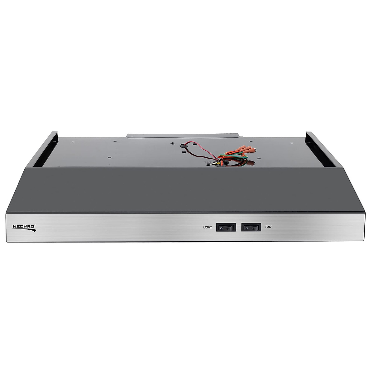 RecPro RV Stove Range Hood Vent | 22" Stainless | Low Profile | 12V | Charcoal Filter