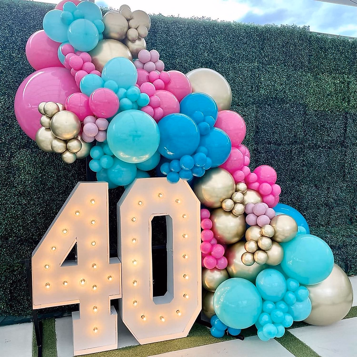 Teal Balloons Happy Birthday Decoration 73pcs 5/10/12/18 inch Assorted Sizes Turquoise Tropical Hawaii Flamingo Party Balloons