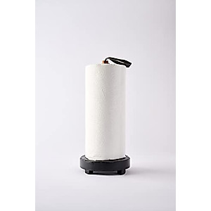 Mud Pie Paper Towel Holder, Black, 15 1/4" x 5 1/2" Dia