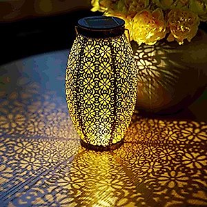 2 Pack Solar Lanterns Outdoor Hanging Lights Decorative Outdoor Decorations for Patio Garden Yard Porch. Unique Gifts for Women Gardening.(Bronze)