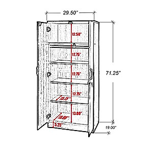 Better Home Products Harmony Wood Two Door Armoire Wardrobe Cabinet in Gray