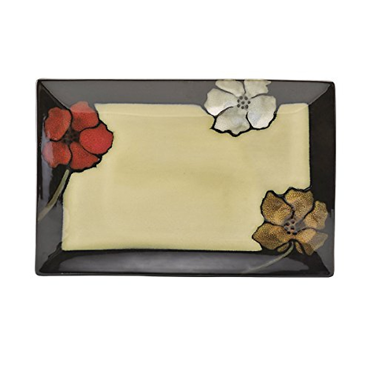 Pfaltzgraff Painted Poppies Rectangular Serving Platter, 14-Inch-by-9-Inch