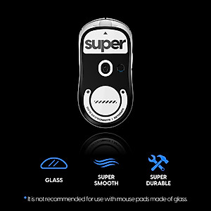 Superglide Glass Mouse Skates - Consistent Controllable Glide, Polished Round Edge, Super Balanced Gaming Mouse Feet with Durable Sole for Logitech G Pro X Superlight1 (Type-C, White)