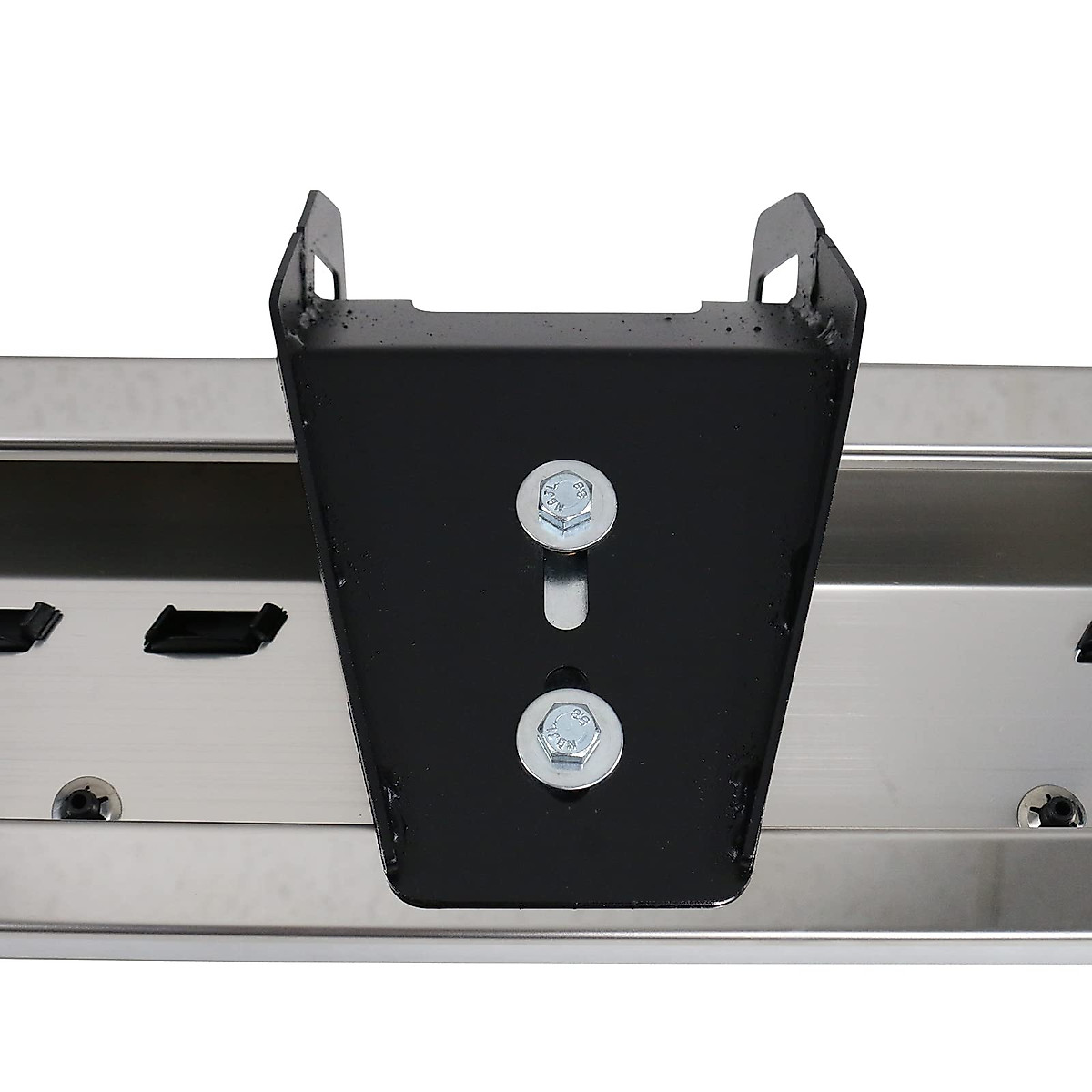 IKON MOTORSPORTS, Running Boards Compatible With 2015-2023 Ford F150 SuperCrew Cab, V Style Silver Steel Side Step Bar Nerf Bar