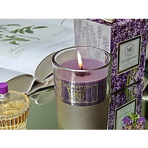 HB Botanicals Luxury Candle Lavande Provence Highly Scented Soy Candle Lavender Wax. Clean Burn in 7.5 Oz Frosted Gold Glass. Beautiful Gold Embossed Gift Box. Gift Wrapped! Safe Cotton Wick