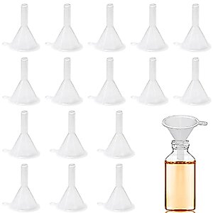 30 Pcs Small Funnel Mini Funnel Clear Plastic Funnels for Lab Bottles, Essential Oils, Perfumes, Spices, Sand Art, Powder Funnel