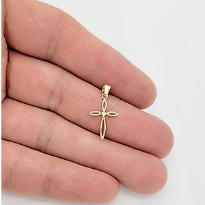 AMZ Jewelry 10k Yellow Gold Small Cross Pendant Gold Cross For Gold Necklace