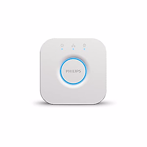 Philips Hue White and Color Ambiance Extra Bright Dimmable Recessed LED Smart 6" Downlight for Retrofit Cans-4 Count (Pack of 1) (578674) & Bridge Smart Lighting Hub - White