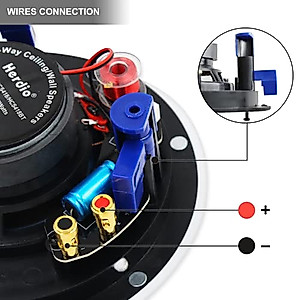 Herdio 4 Inch Bluetooth Ceiling Speakers (Pairs) 160W Flush Mount in Wall Amplifier Receiver Perfect for Indoor Home & Covered Outdoor Porch