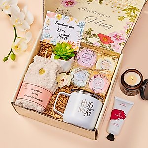 Care Package for Women Spa Gifts Baskets Christmas Gifts for Women Self Care for Best Friends Mom Grandma Wife Feel Better Gifts Thinking of You Stress Relief Get Well Soon Gift for Women Holiday Gift