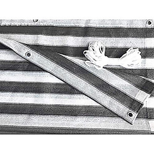 ALBN Sun Shade Mesh, Stripe Privacy Screen Weatherproof with Metal Hole for Balcony Patio Fences Privacy Protection Hood, 51 Sizes (Color : Gray White, Size : 150x600cm)