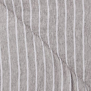 Amazon Basics Cotton Blend Jersey Knit Comforter Set, Full/Queen, Gray Stripe