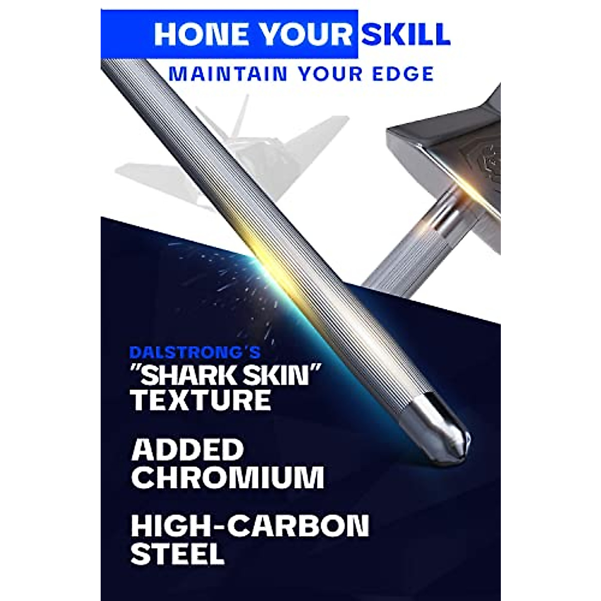 Dalstrong Honing Rod Steel - 9 inch - Shadow Black Series - Black Titanium Nitride Coated - High Carbon 7CR17MOV-X Vacuum Treated Steel - Scratch Free - NSF Certified