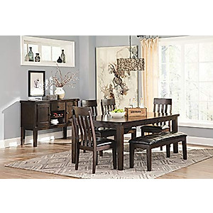 Signature Design by Ashley Haddigan Traditional Upholstered Dining Room Bench, Dark Brown