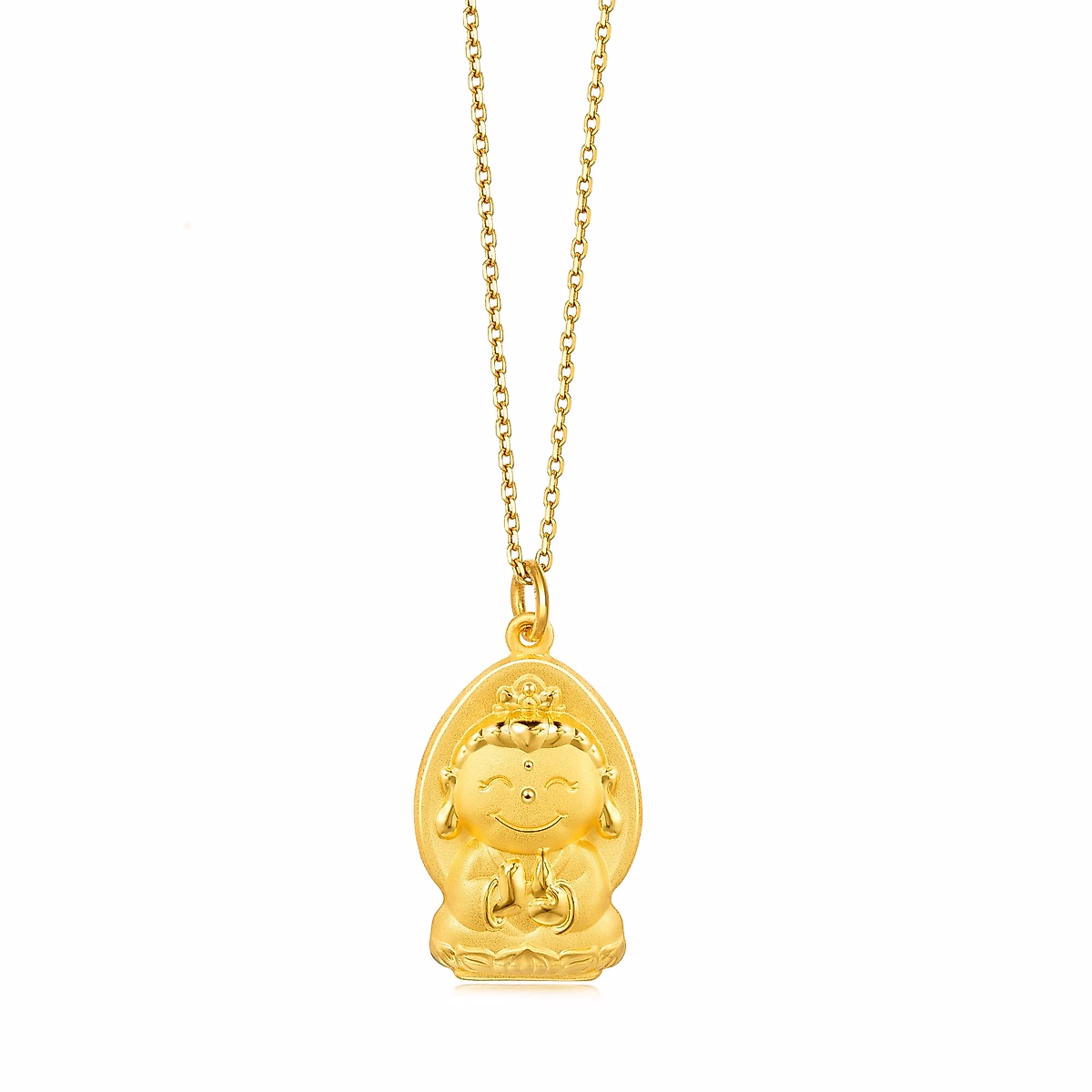CHOW SANG SANG 999.9 24K Solid Gold Price-by-Weight 6.73g Gold Bodhisattva Pendant for Women 91004P | [Not Include the Necklace]