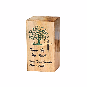 Tree of Life Resin Urn Wooden Urn Box Lichtenberg Figure Cremation Urn for Human Ashes Adult Large Funeral urn Ashes Urn for Ashes pet urn Fractal Burning urn Memorial Urn (Large up to 250 lb)