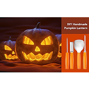 YUET 15PCS Halloween Pumpkin Carving Kit, Professional Sculpting Tools Carving Set, Heavy Duty Stainless Steel, w/Stickers and Carrying Bag, for Adults Or Kids, Halloween Decorations Jack-O-Lanterns