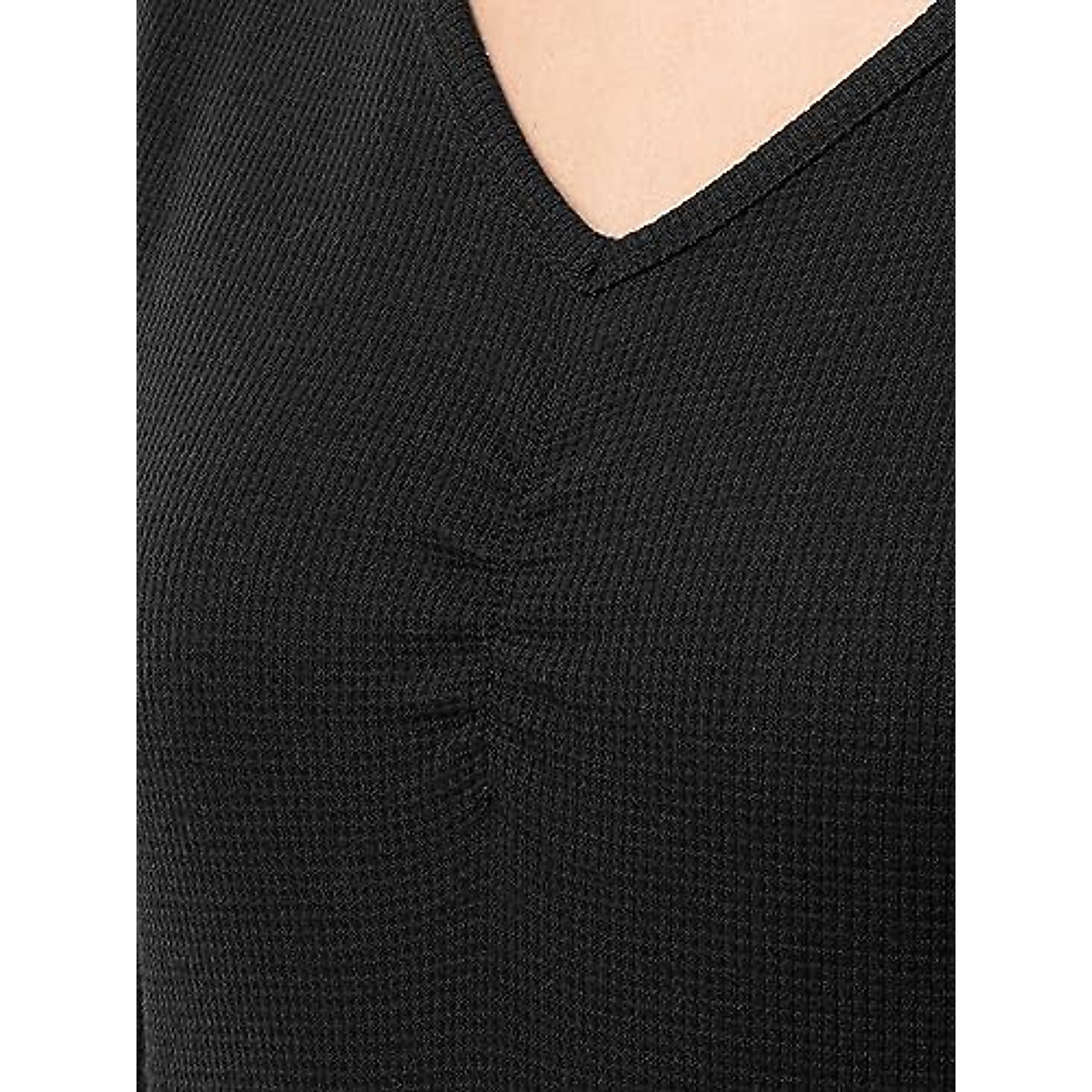 Fruit of the Loom Women's Waffle V-Neck Top and Flannel Pant Sleep Set, Black/Berry Plaid, Medium