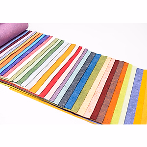RABOM Merino Wool Blend Felt, 35 Pieces, Assorted Heathered Colors, Made in USA, Crafting and Sewing (6""X12"")