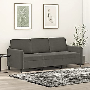 vidaXL 3-Seater Sofa Dark Gray 70.9" Velvet