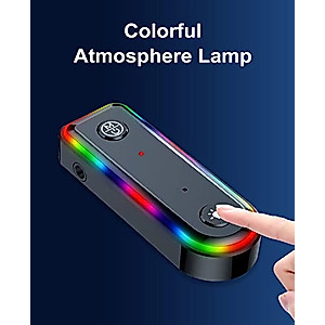 Geva Bluetooth Transmitter and Receiver, 2-in-1 Wireless Bluetooth aux Adapter, BT 5.3 Mini Wireless 3.5mm Aux Audio Adapter for Car, PC, TV, Home Stereo, Wired Headphones with LED Lights, Black, Q3