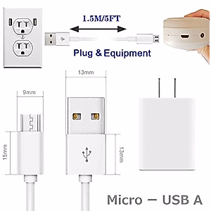 5FT USB Micro Yogasleep Adapter Charger Cable Compatible for Yogasleep Hushh Portable White Noise Machine for Baby, Yogasleep Rohm White Noise Machine for Travel, WavHello Charging Cord Power Wire