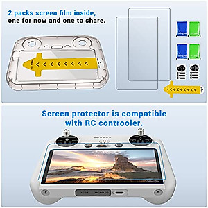 CYNOVA DJI Mini 3 Pro Screen Protector with Auto Alignment Kit for DJI RC Remote Controller, Ultra HD 9H Hardness Anti-Scratch Tempered Glass DJI RC Pro Accessories for DJI Mini 3 Pro (2-Pack)