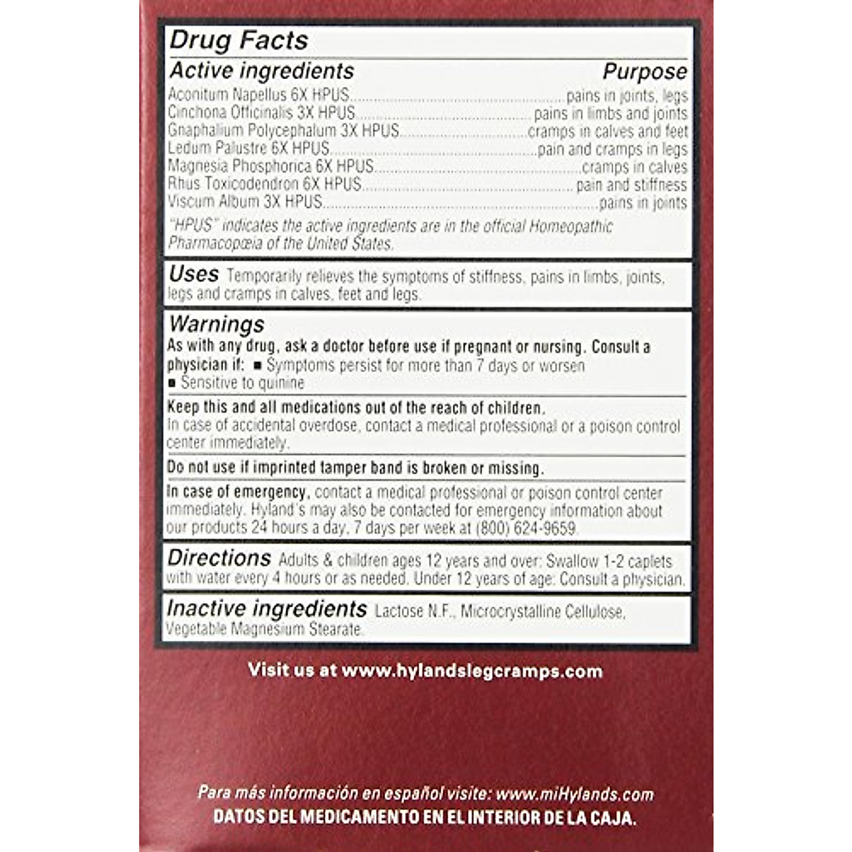 Hyland's Leg Cramps Tablets, 40 Count