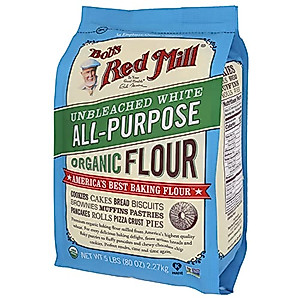 Bob's Red Mill Organic Unbleached White Flour, 5 Pounds