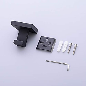 TRUSTMI Matte Black Robe Towel Hook, SUS304 Stainless Steel Bathroom Kitchen Coat Cloth Hanger, Wall Mounted, 2 Pack