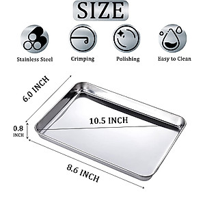3 Pack Professional Medical Surgical Stainless Steel Dental Procedure Tray Thickening Lab Instrument Tools Trays -Flat Type (8.6" * 6.0" * 0.8", 3)